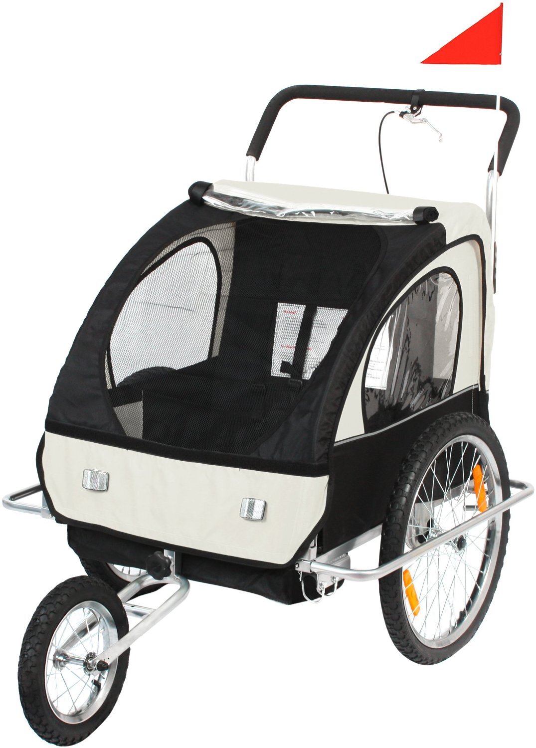 Remorque vélo 2 en 1 convertible en poussette pour 2 enfants - Kadolog