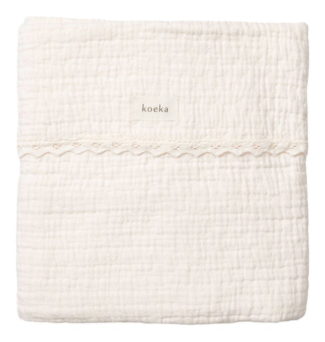 Koeka Couverture pour berceau ou parc Elba Lace Milky | Dreambaby - Kadolog
