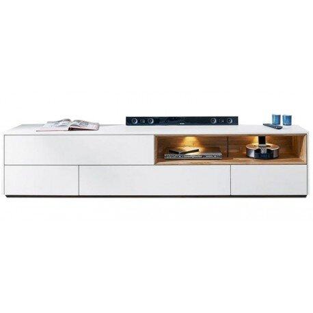 Meuble TV 227cm en blanc et chêne naturel 'Chester' - Depot Design ...