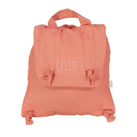 Sac à dos en lin personnalisé avec son prénom - Rentrée en crêche | Kadolog